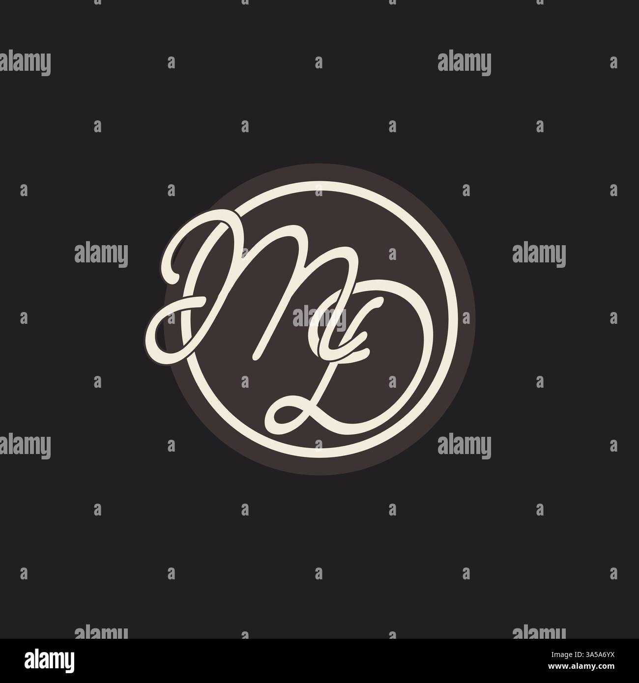 Initial letter MD monogram logo with simple and creative cirle line ...