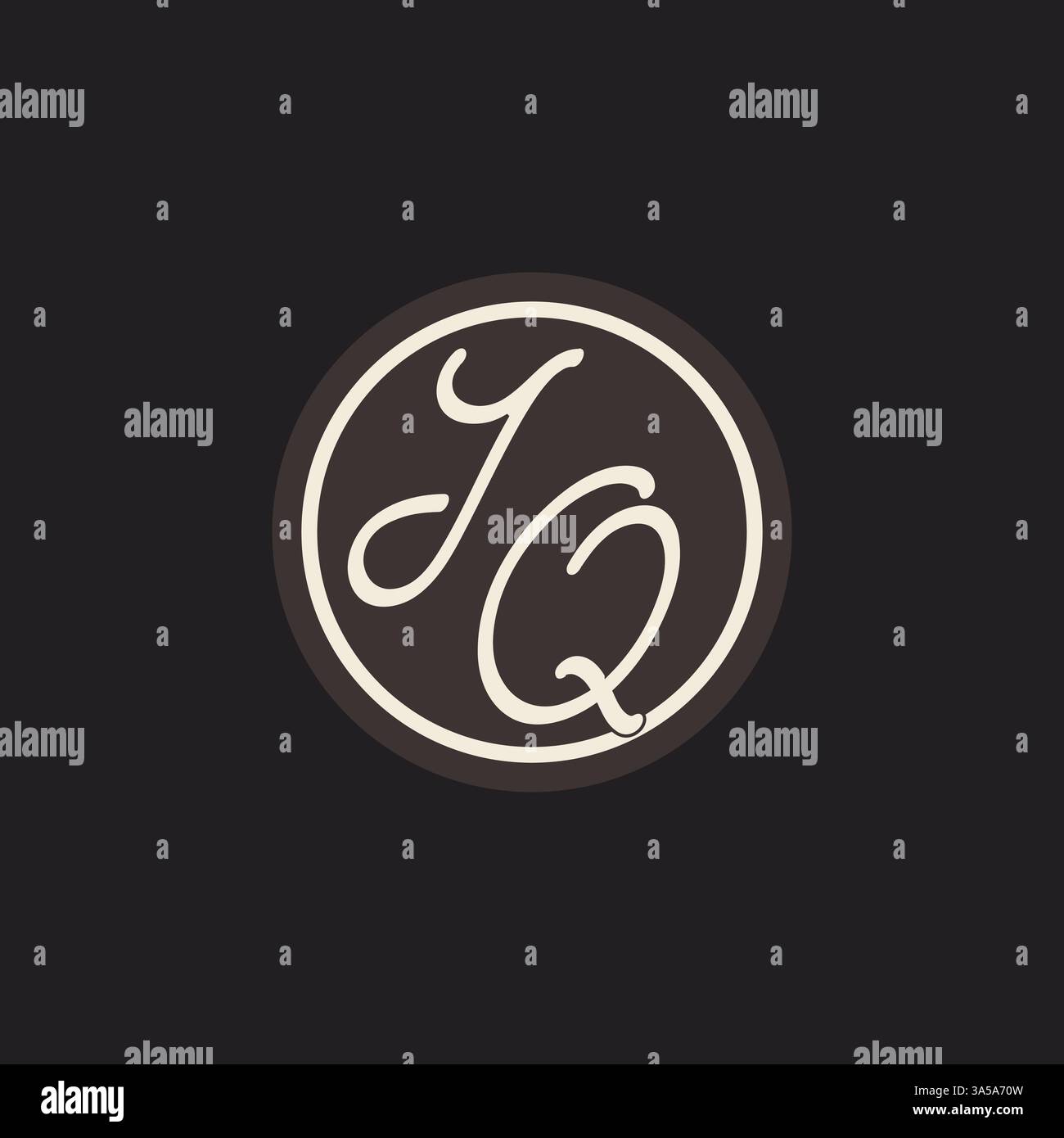 Initial letter IQ monogram logo with simple and creative cirle line ...