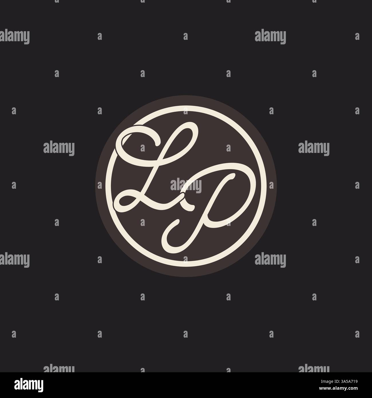 Initial letter LP monogram logo with simple and creative cirle line ...