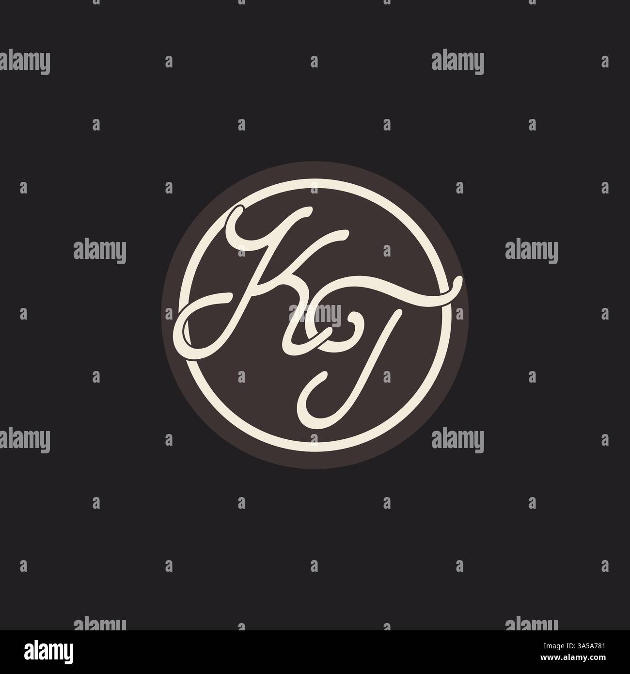 Initial letter KT monogram logo with simple and creative cirle line ...