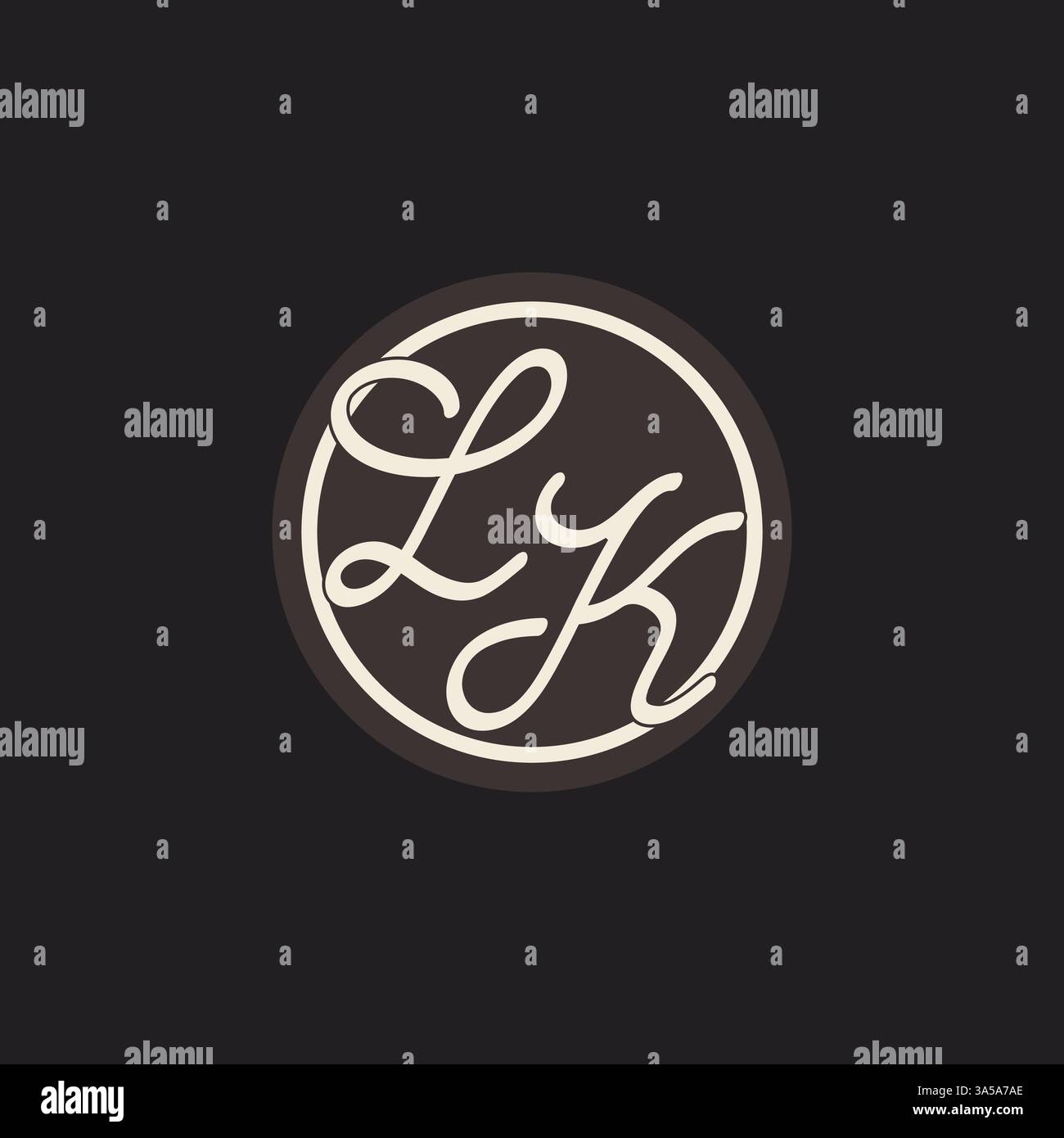 Initial letter LK monogram logo with simple and creative cirle line ...