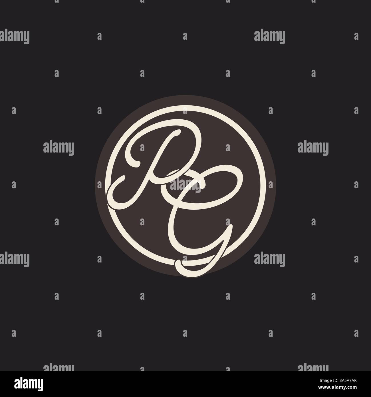 Initial letter PG monogram logo with simple and creative cirle line design ideas vector graphic ...