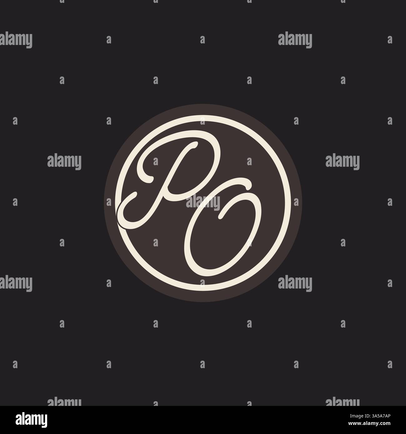 Initial letter PO monogram logo with simple and creative cirle line ...