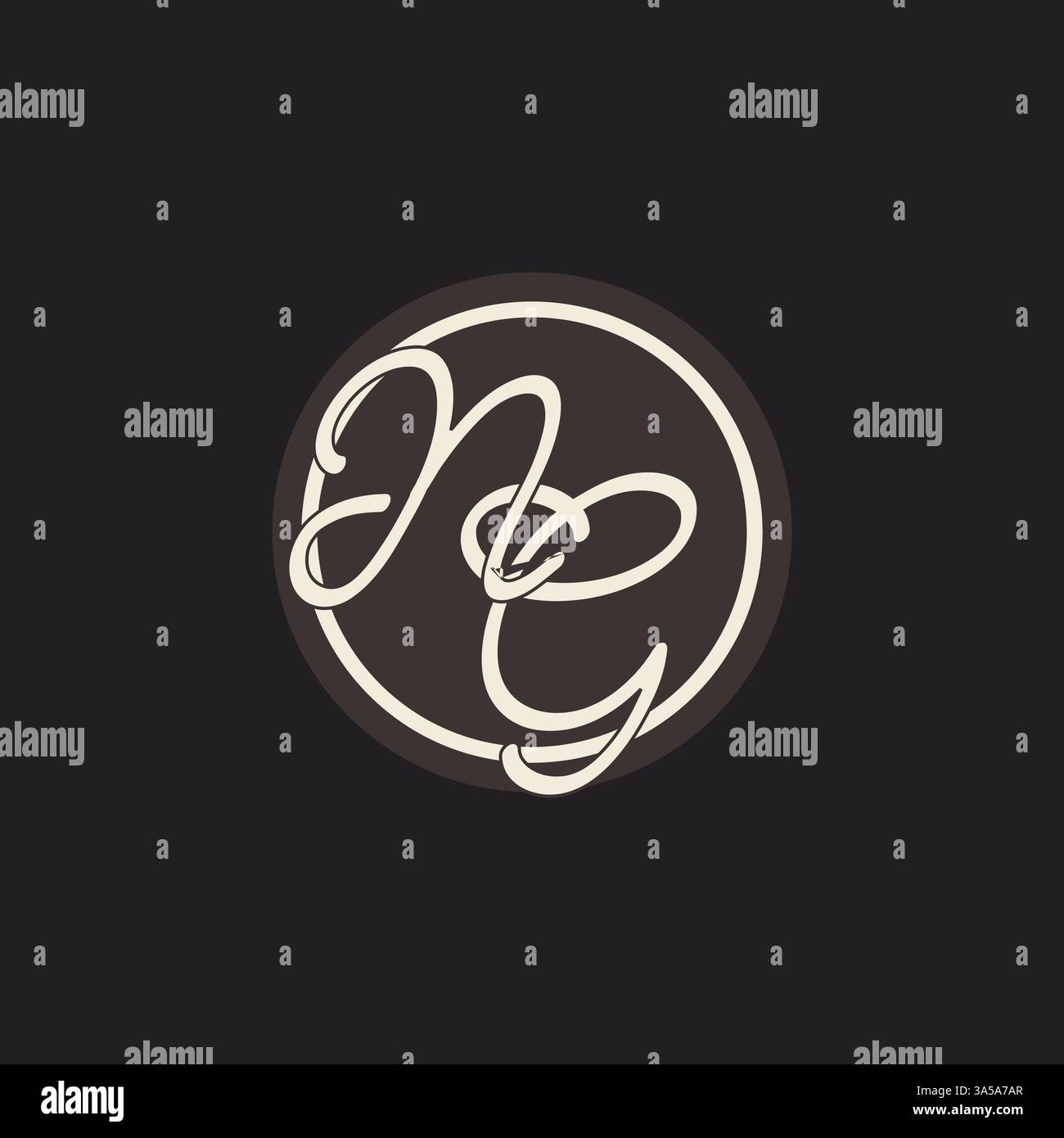 Initial letter NG monogram logo with simple and creative cirle line ...