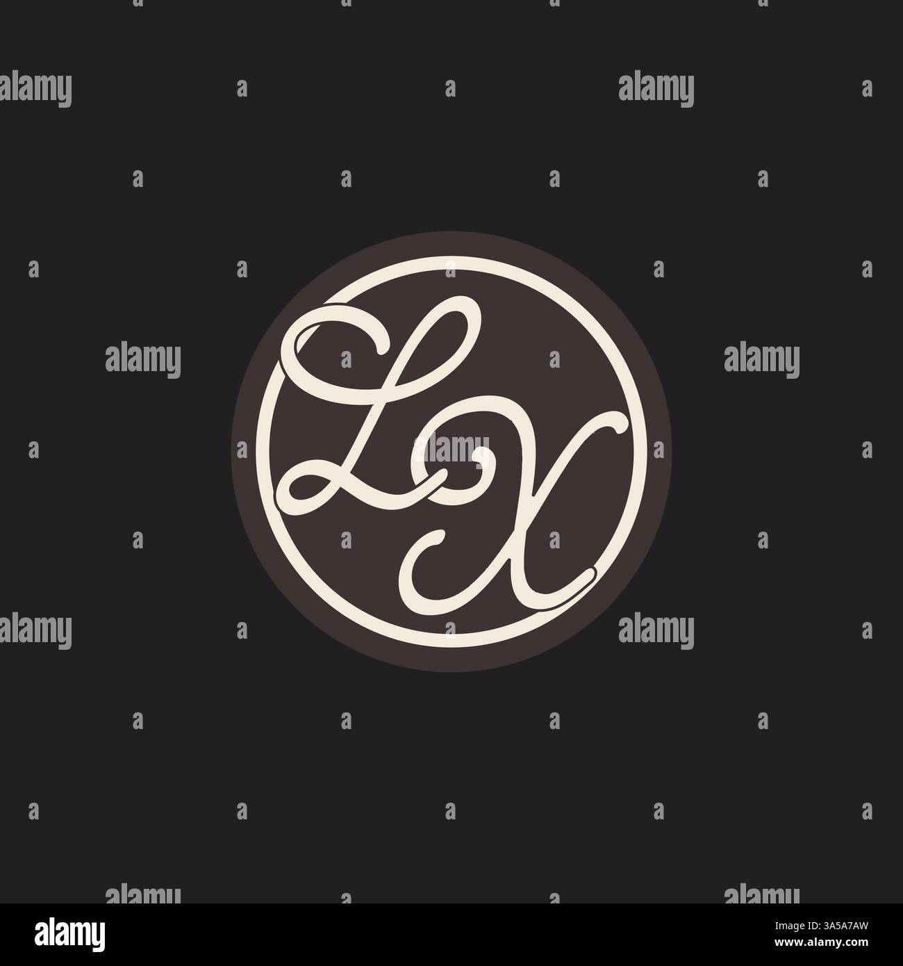 Initial letter LX monogram logo with simple and creative cirle line design ideas vector graphic ...