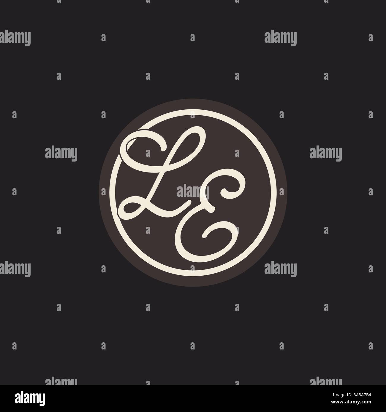 Initial letter LE monogram logo with simple and creative cirle line design ideas vector graphic ...