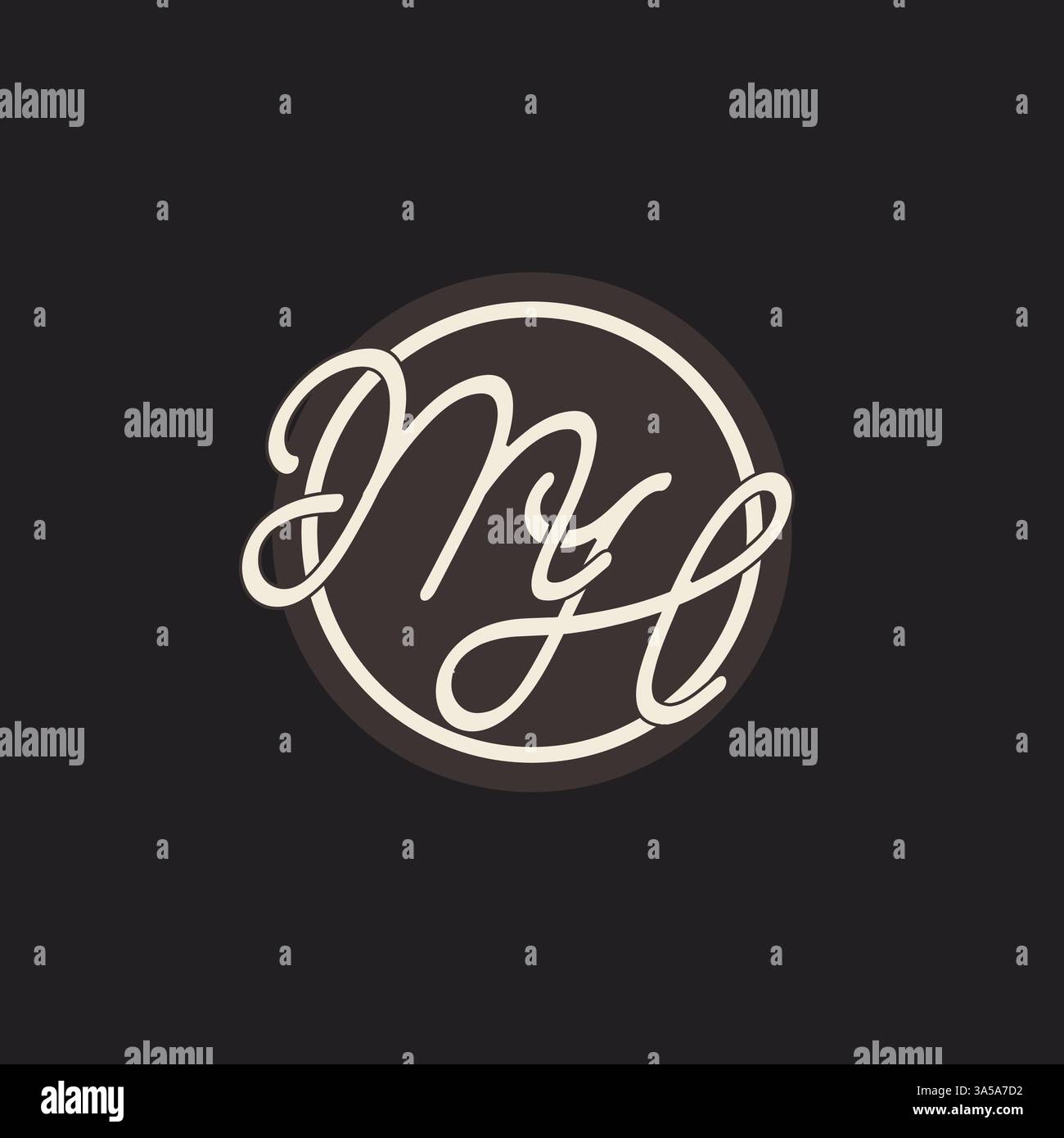 Initial letter MH monogram logo with simple and creative cirle line ...