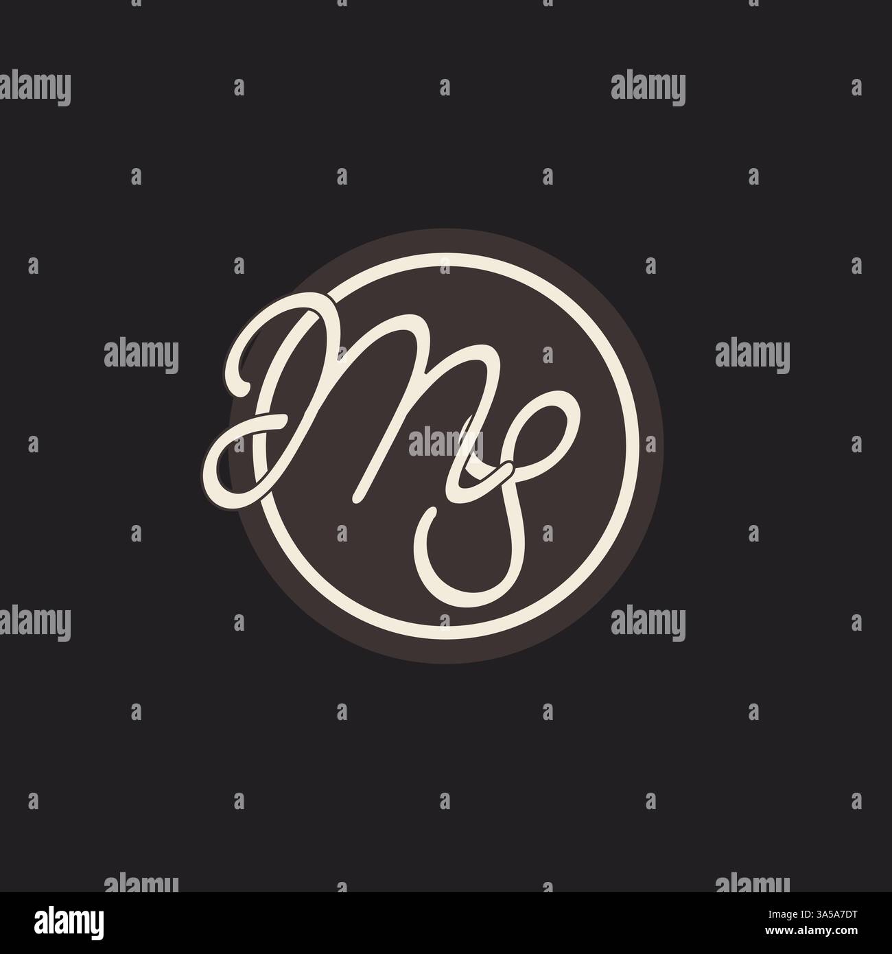 Initial letter MS monogram logo with simple and creative cirle line ...
