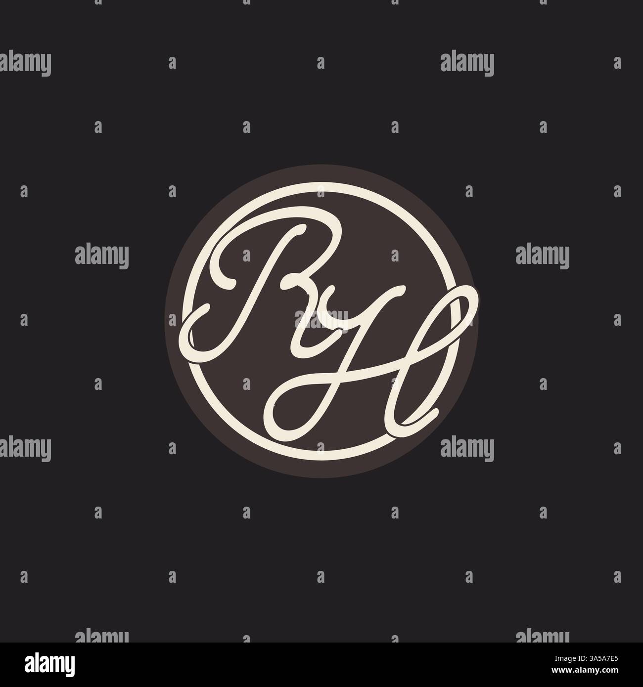 Initial letter RH monogram logo with simple and creative cirle line design ideas vector graphic ...