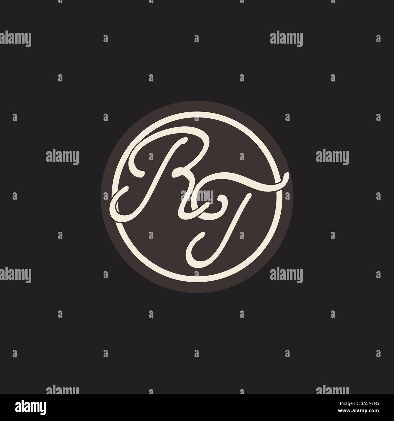 Initial letter RT monogram logo with simple and creative cirle line ...