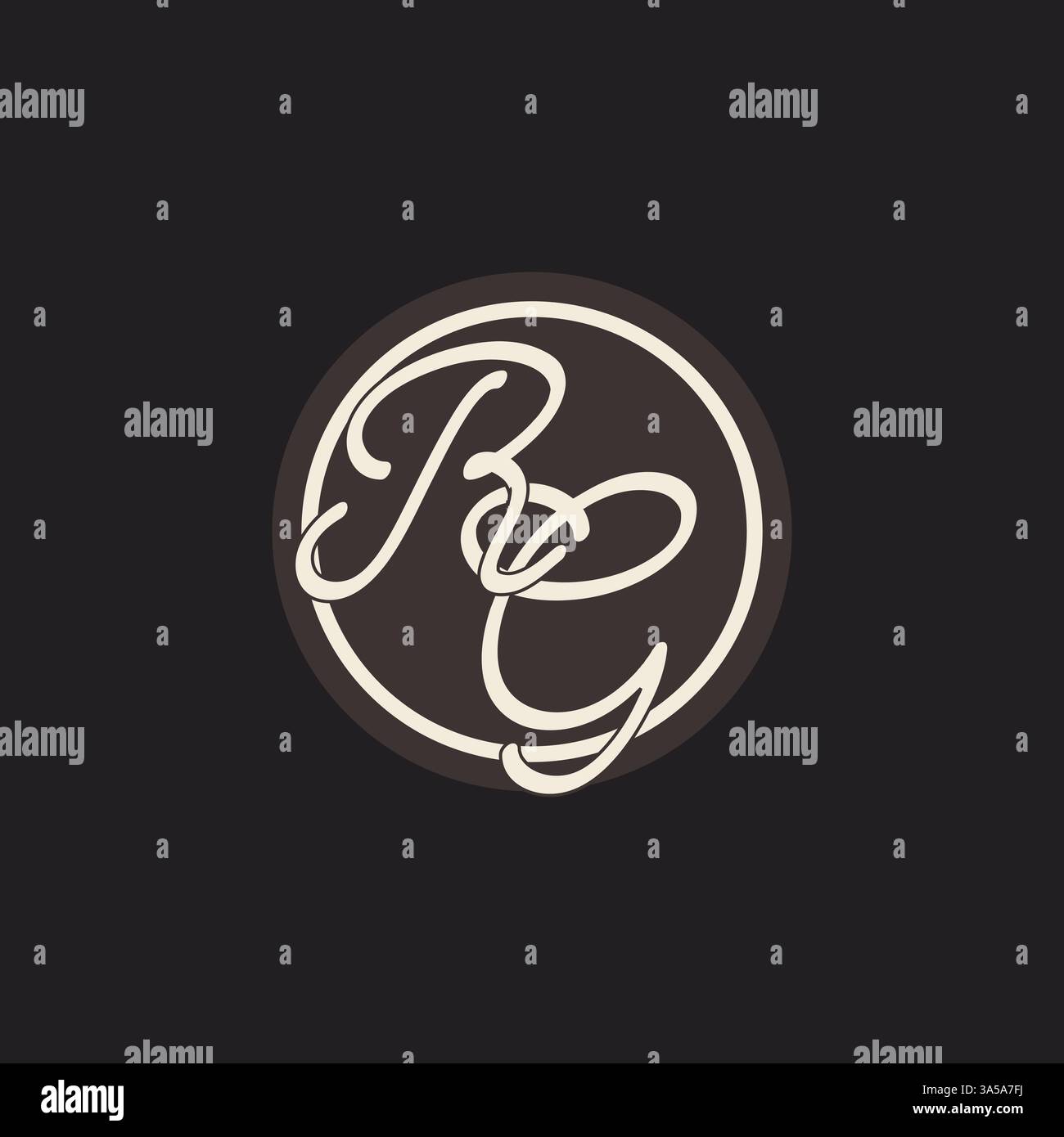 Initial letter RG monogram logo with simple and creative cirle line ...