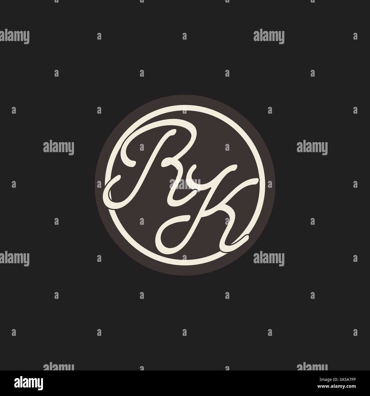 Initial letter RK monogram logo with simple and creative cirle line ...