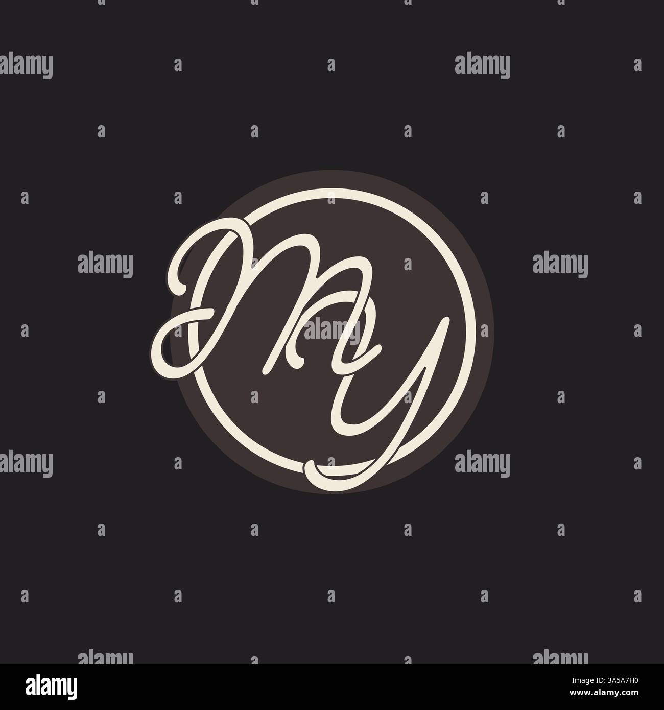 Initial letter MY monogram logo with simple and creative cirle line ...