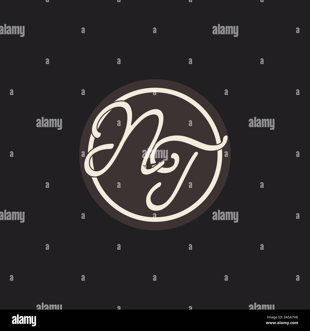 Initial letter NT monogram logo with simple and creative cirle line ...