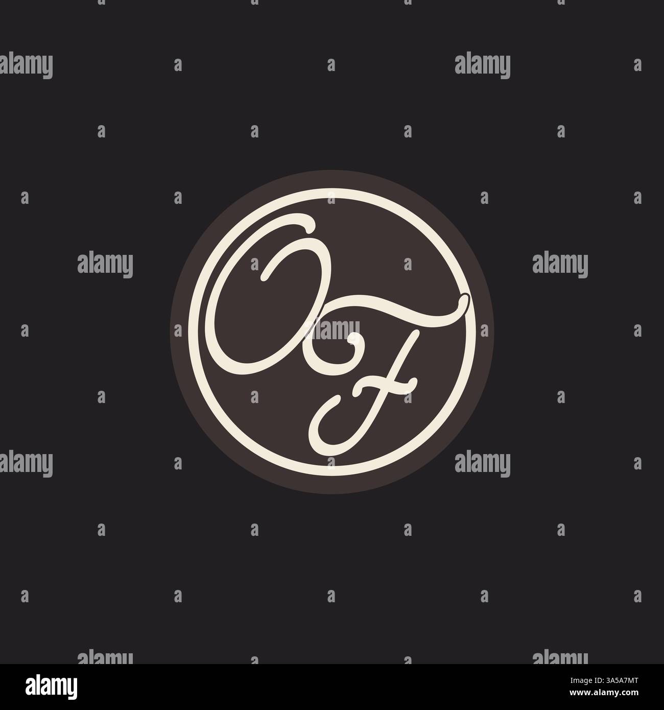 Initial letter OF monogram logo with simple and creative cirle line design ideas vector graphic ...