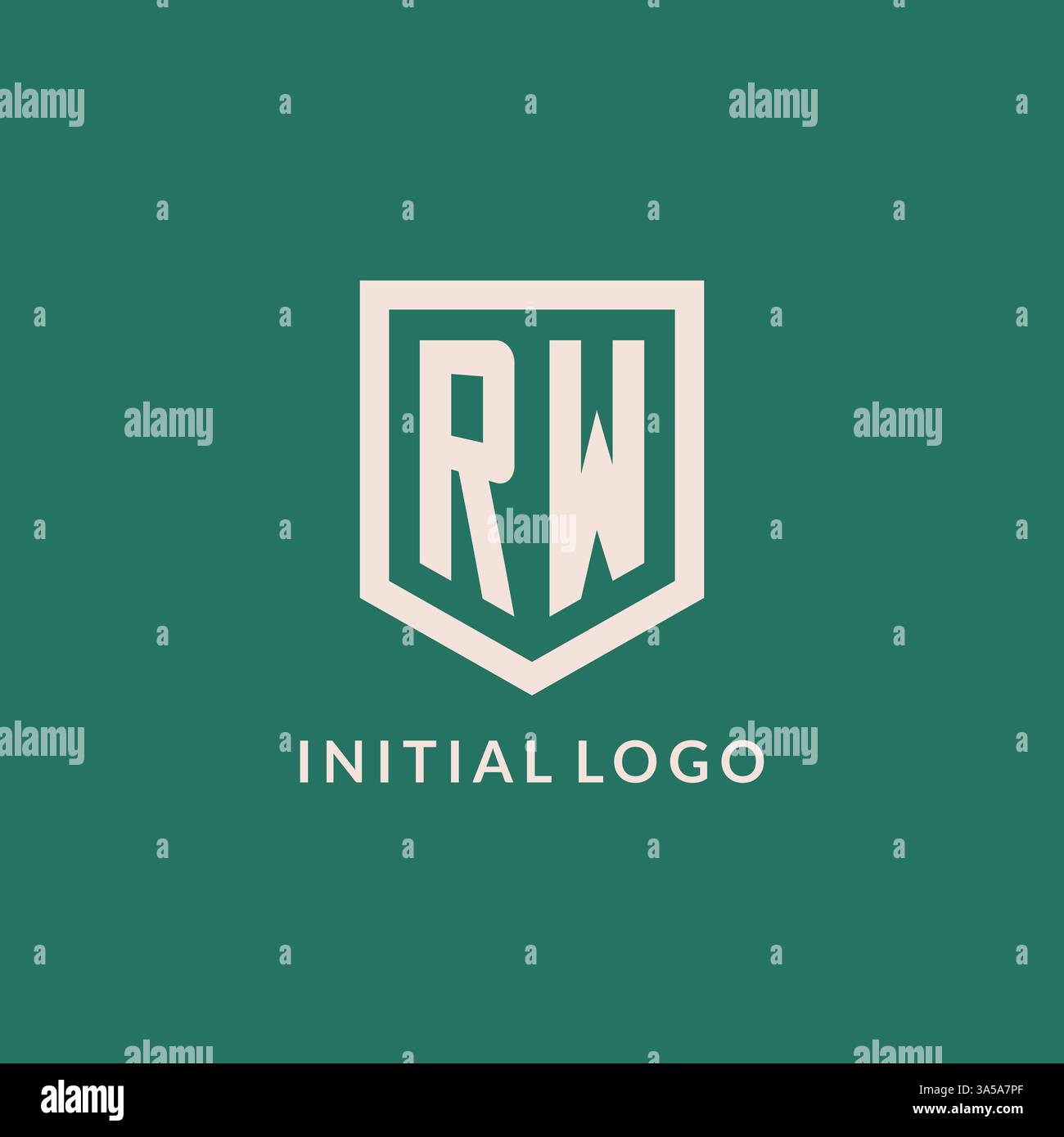 RW initial logo monogram shield geometric shape design vector graphic ...