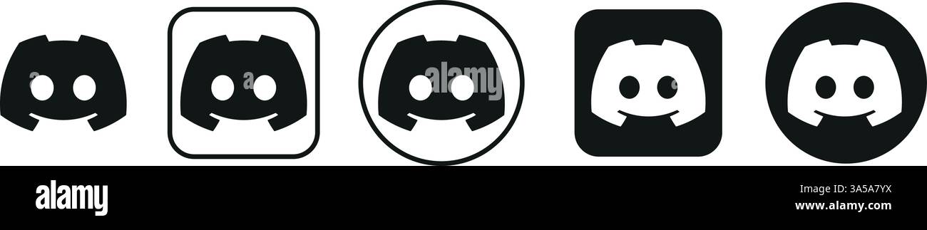 Discord vector logo icon set. Vector illustration Stock Vector Image ...