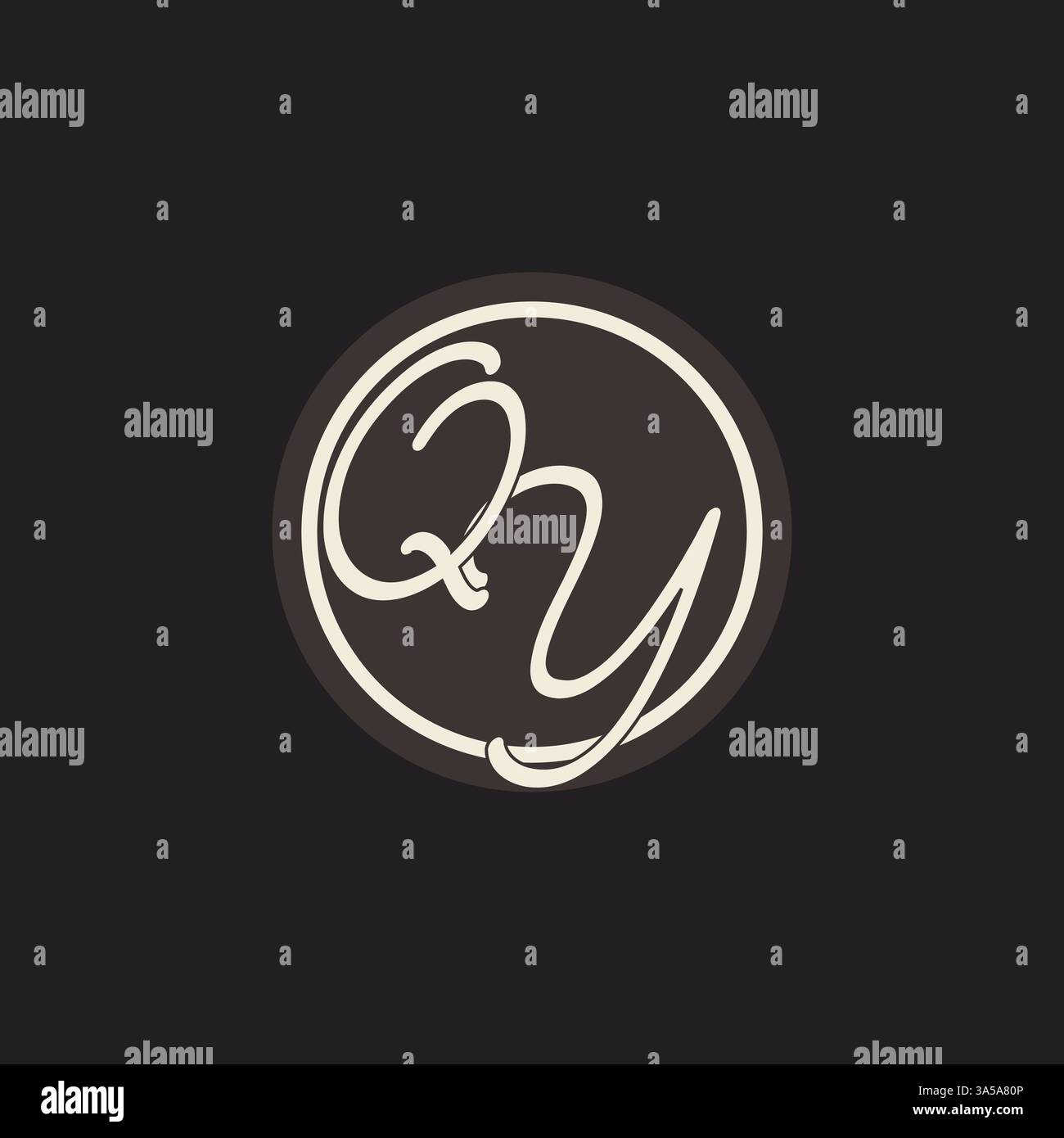 Initial letter QY monogram logo with simple and creative cirle line design ideas vector graphic ...