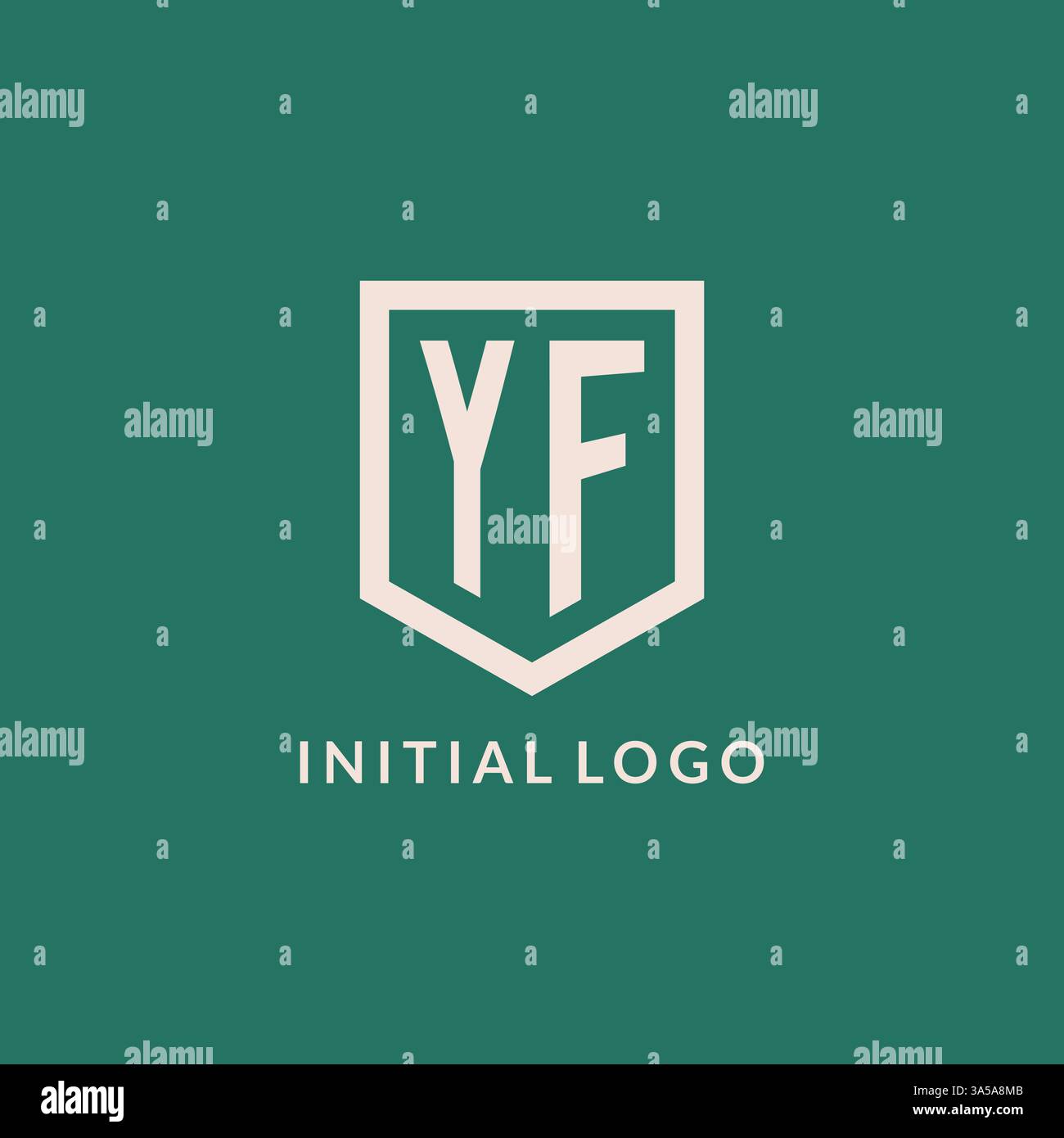 YF initial logo monogram shield geometric shape design vector graphic ...