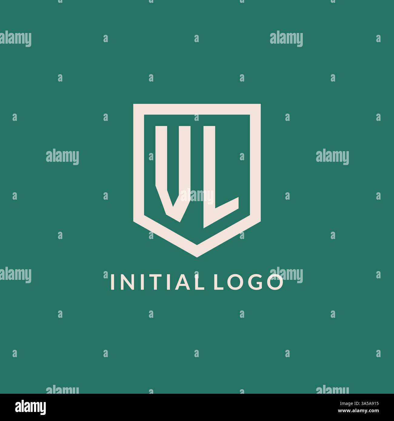 VL initial logo monogram shield geometric shape design vector graphic ...