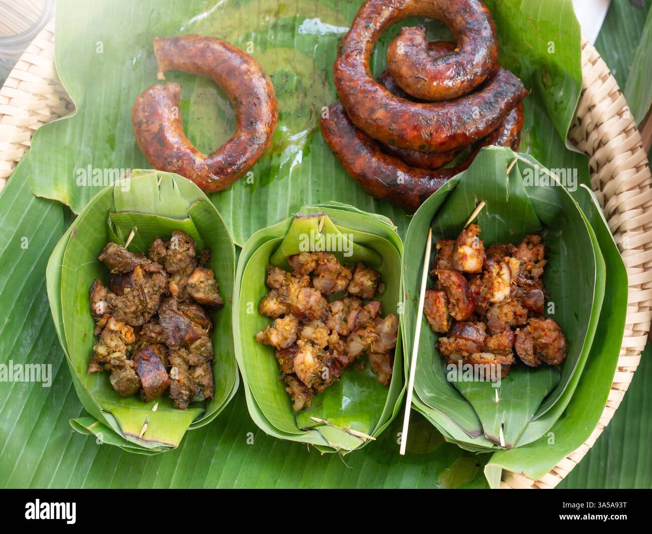 Northern Thai Sausage or Sai Oua are Local Street food as quick and ...