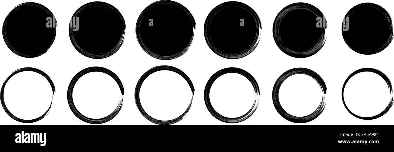 Grunge round shapes. Grunge banner collection. Vector Stock Vector ...