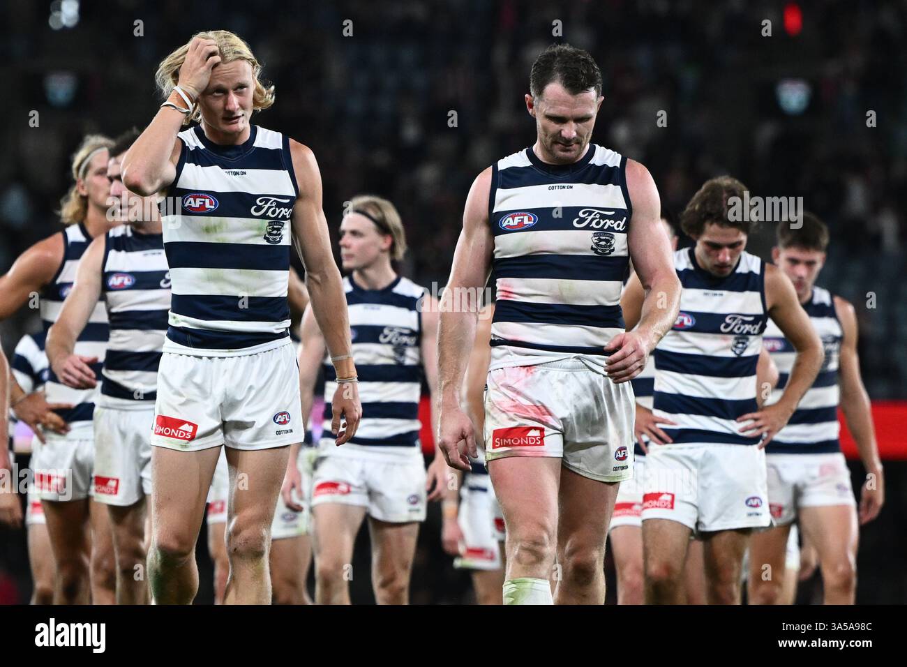 Melbourne, Australia. 22nd Mar, 2025. Oliver Dempsey of Geelong and ...