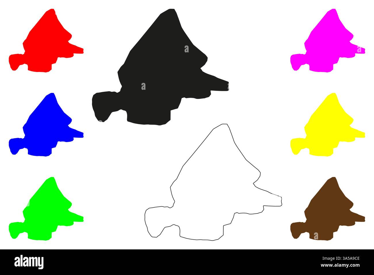 Bhuj city (Republic of India, State of Gujarat) map vector illustration ...