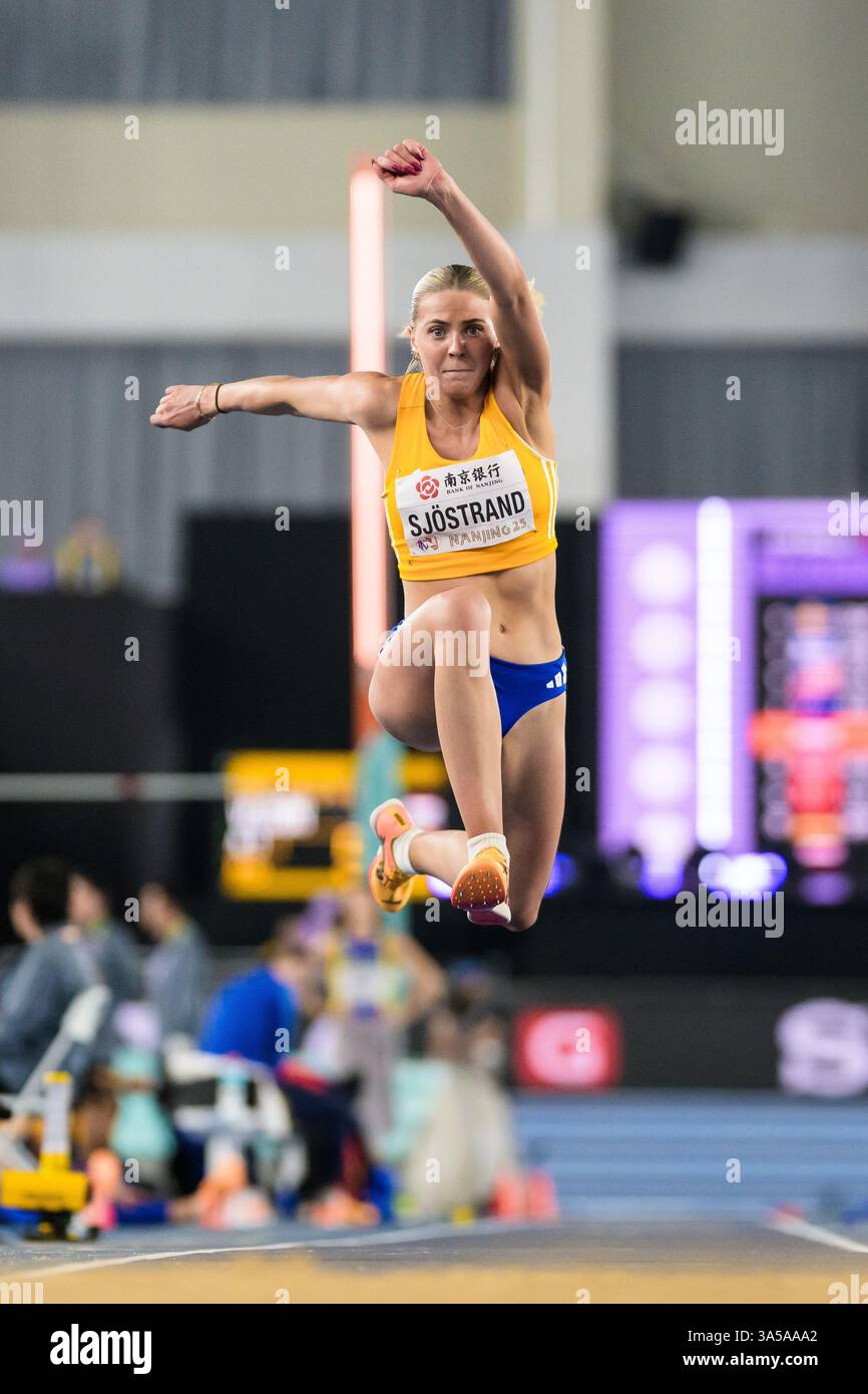 250322 Emilia Sjöstrand of Sweden competes in women’s long jump final ...