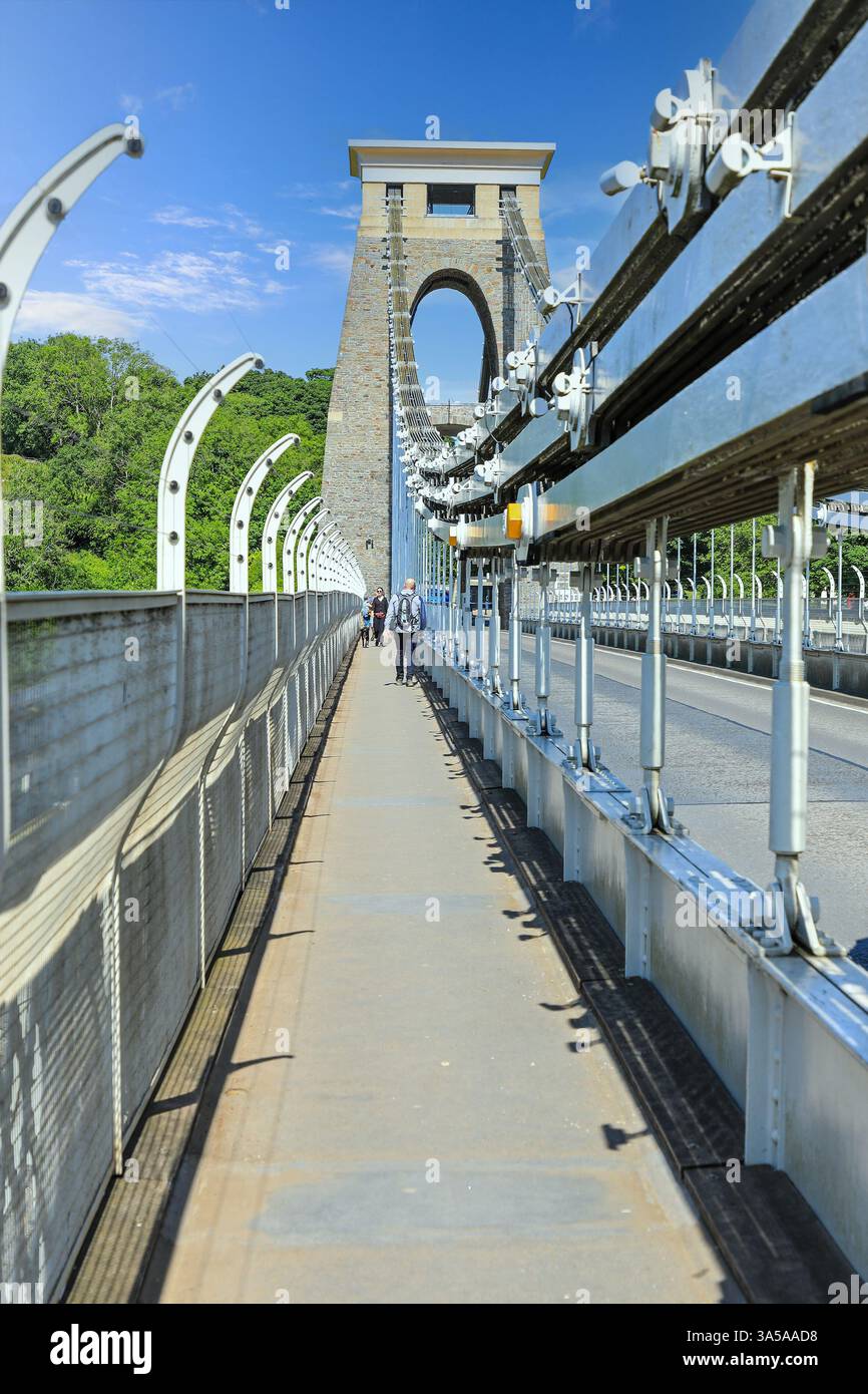 The walkway on the Clifton Suspension Bridge is a suspension bridge ...