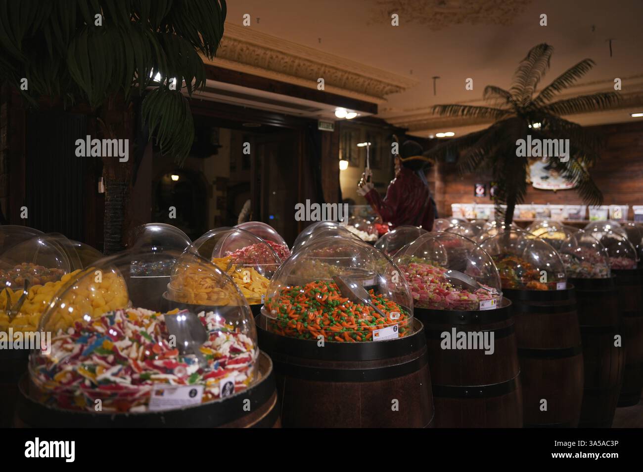Interior of a whimsical pirate-themed candy shop in Strasbourg, filled ...