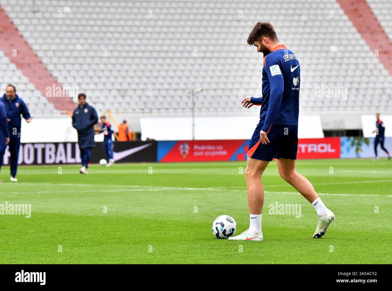 Split, Croatia. 22nd Mar, 2025. Duje Caleta Car of Croatia national ...