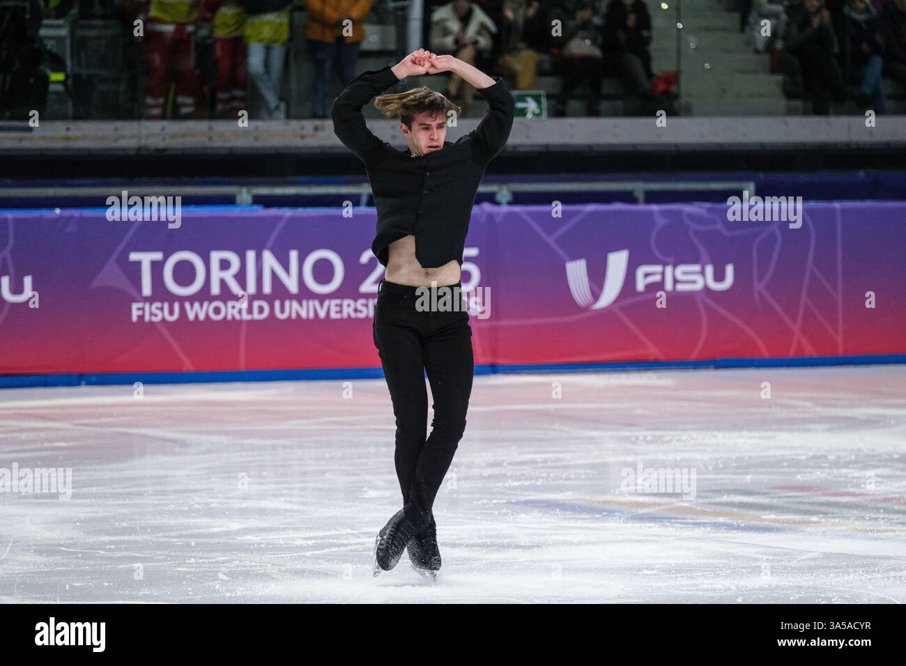 Mikhail Shaidorov of Kazakhstan seen in action during the Exhibition ...