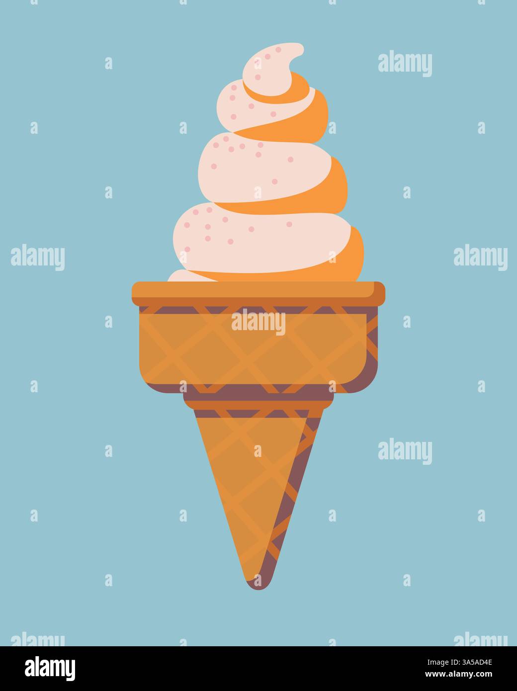 Ice cream in a mug with fruit syrup - a detailed vector Stock Vector ...