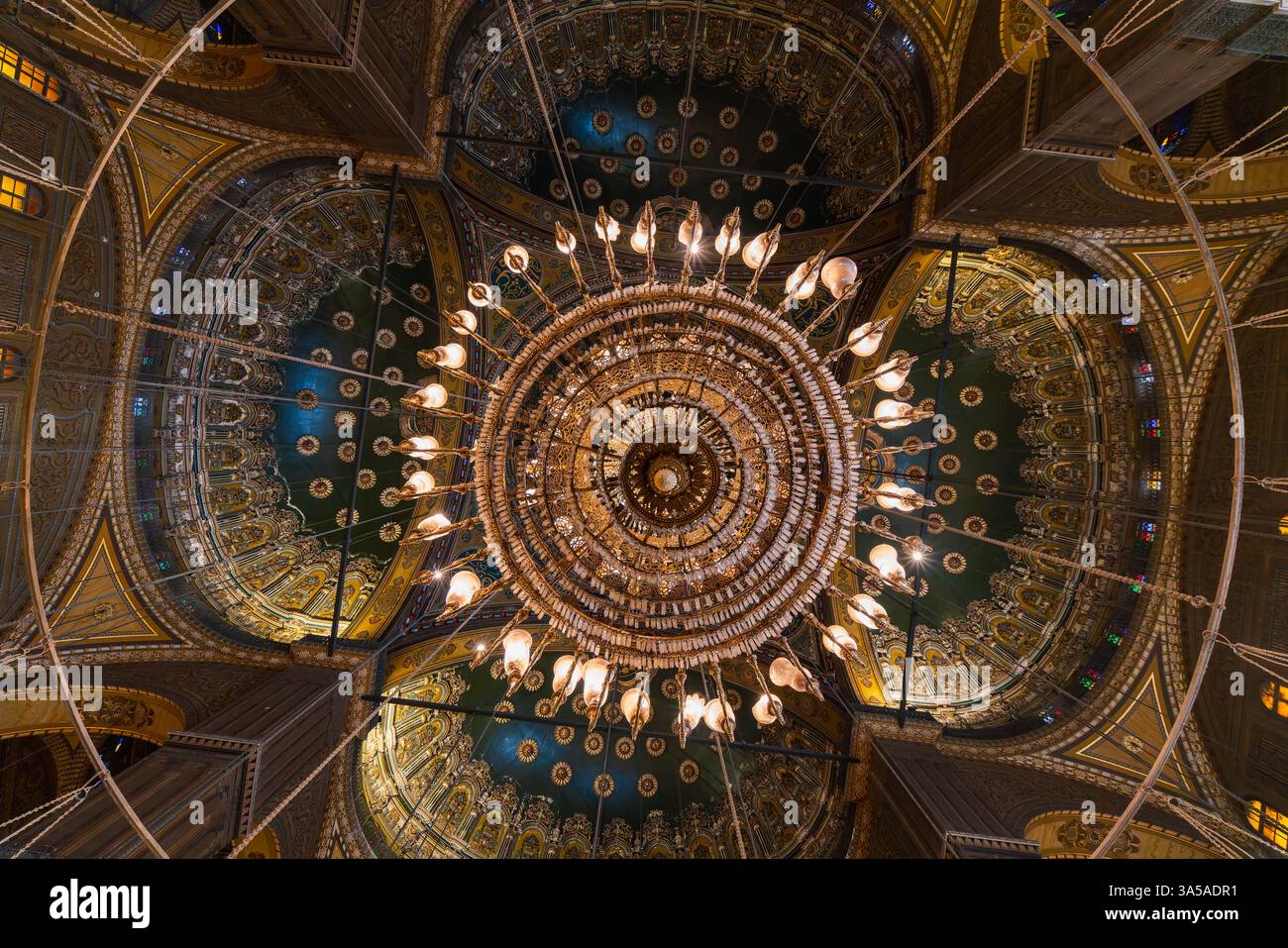 Mohamed Ali Mosque, Egypt - January 14, 2025: The intricate interior of ...