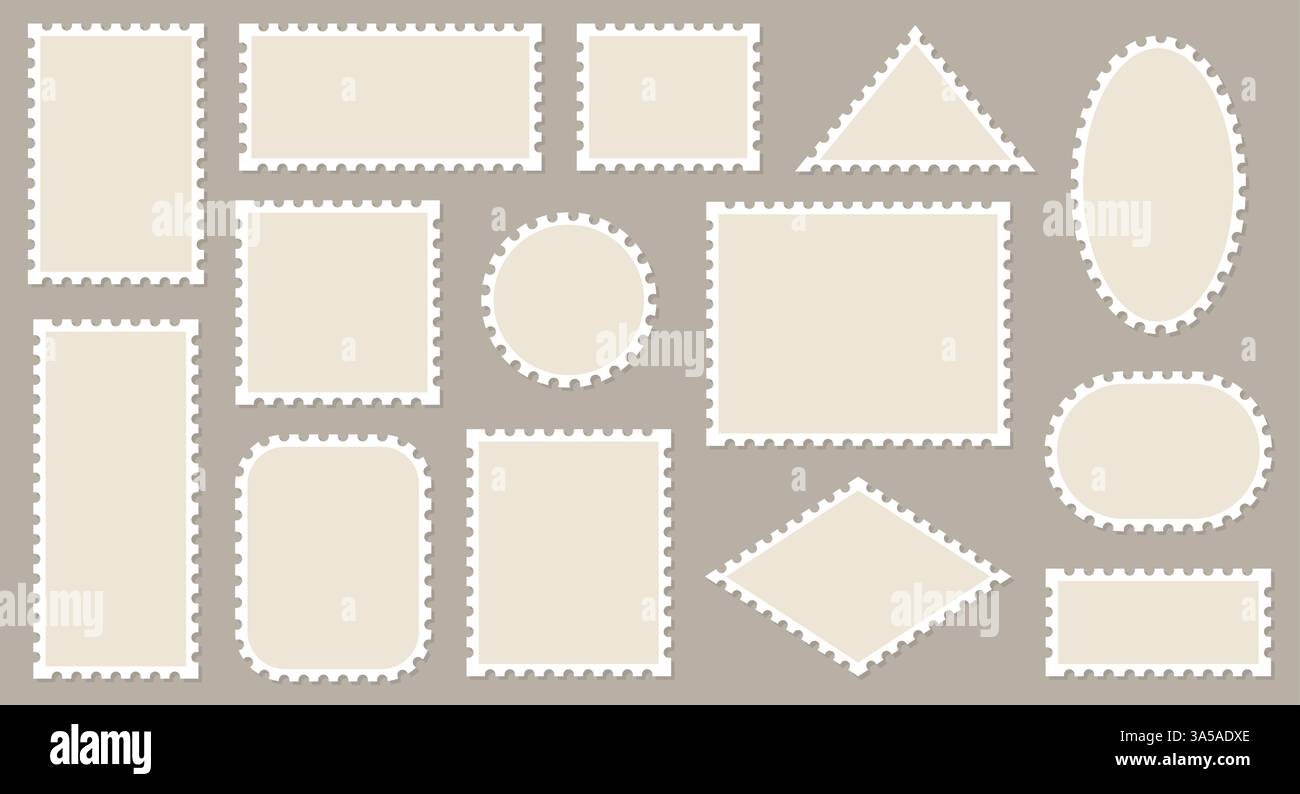 Postage stamp paper mockup Stock Vector Images - Alamy