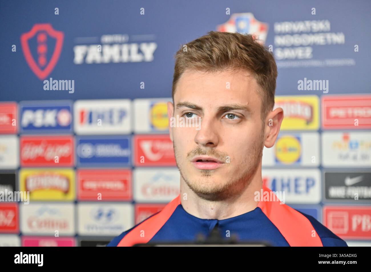 Split, Croatia. 22nd Mar, 2025. Josip Stanisic of Croatia national ...