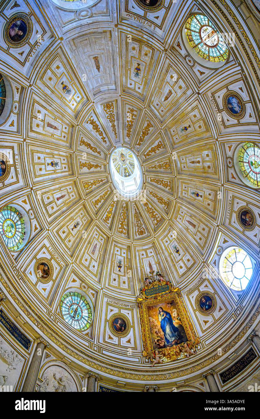 Stained glass skylights and architectural features of the luxurious ...