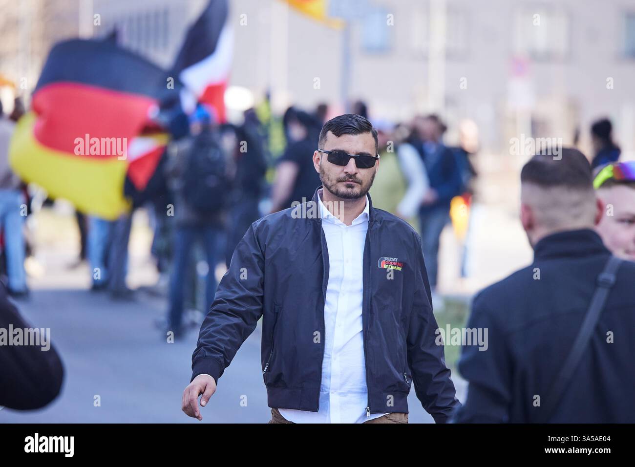 Berlin, Germany. 22nd Mar, 2025. Former Aachen AfD politician Ferhat Sentürk is taking part in a ...