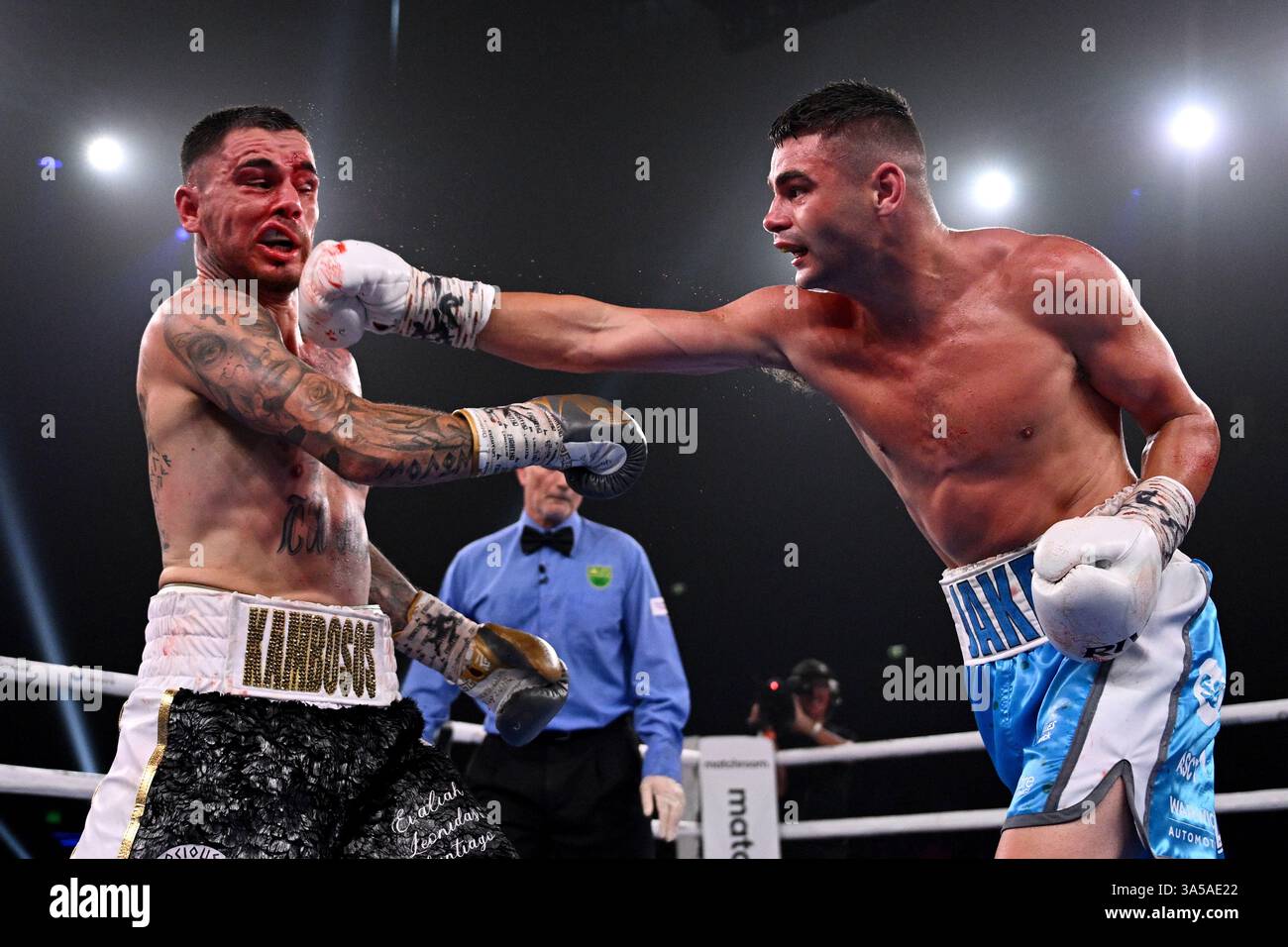 Sydney, Australia. 22nd Mar, 2025. George Kambosos Jr (left) and Jack ...