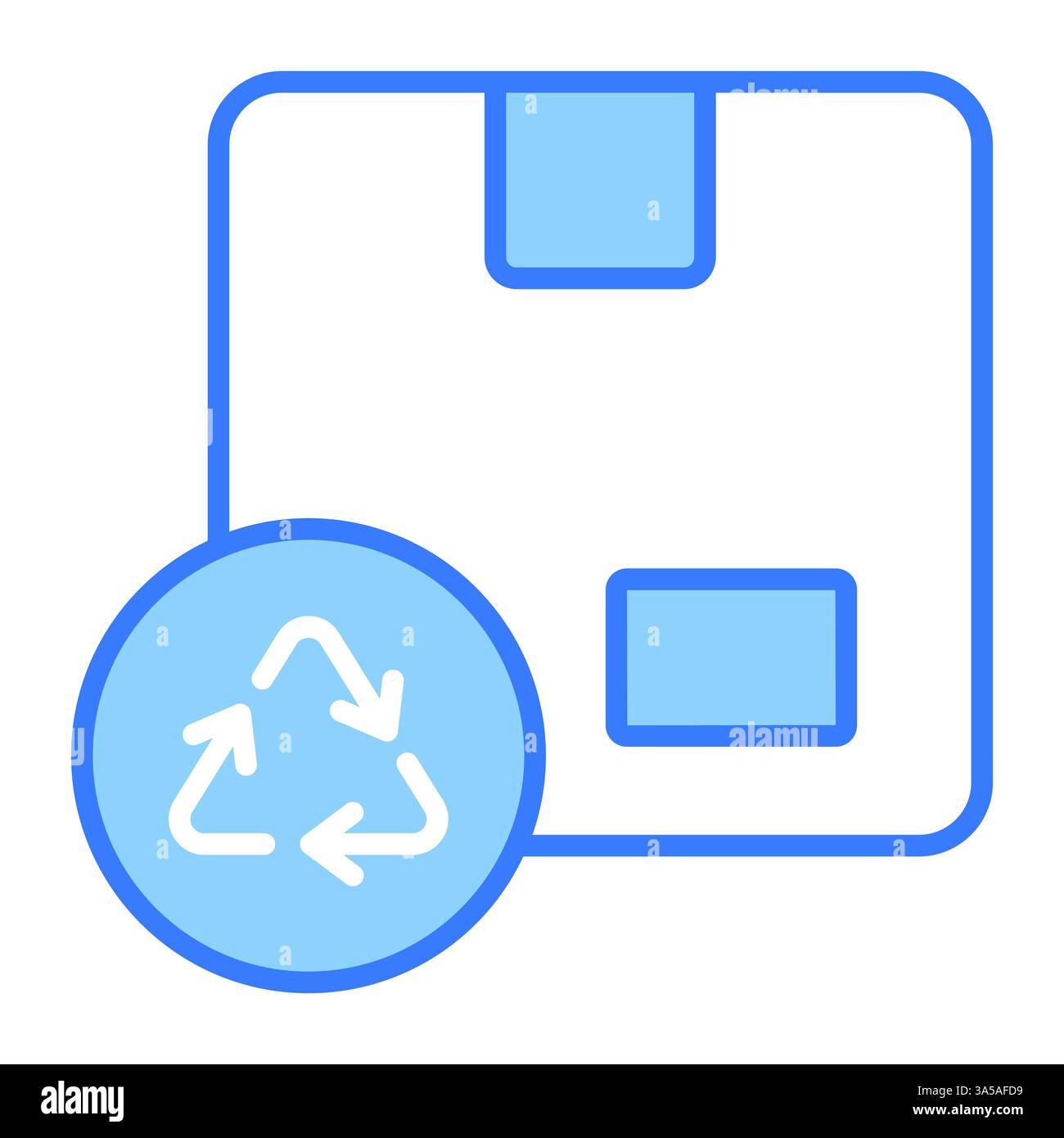 Recycling arrow on carton box, vector design of parcel recycling in ...