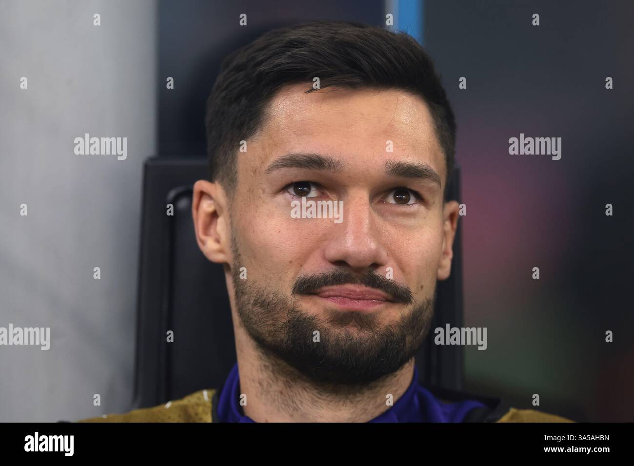 Milan, Italy, 20th March 2025. Tim Kleindienst of Germany looks on from ...
