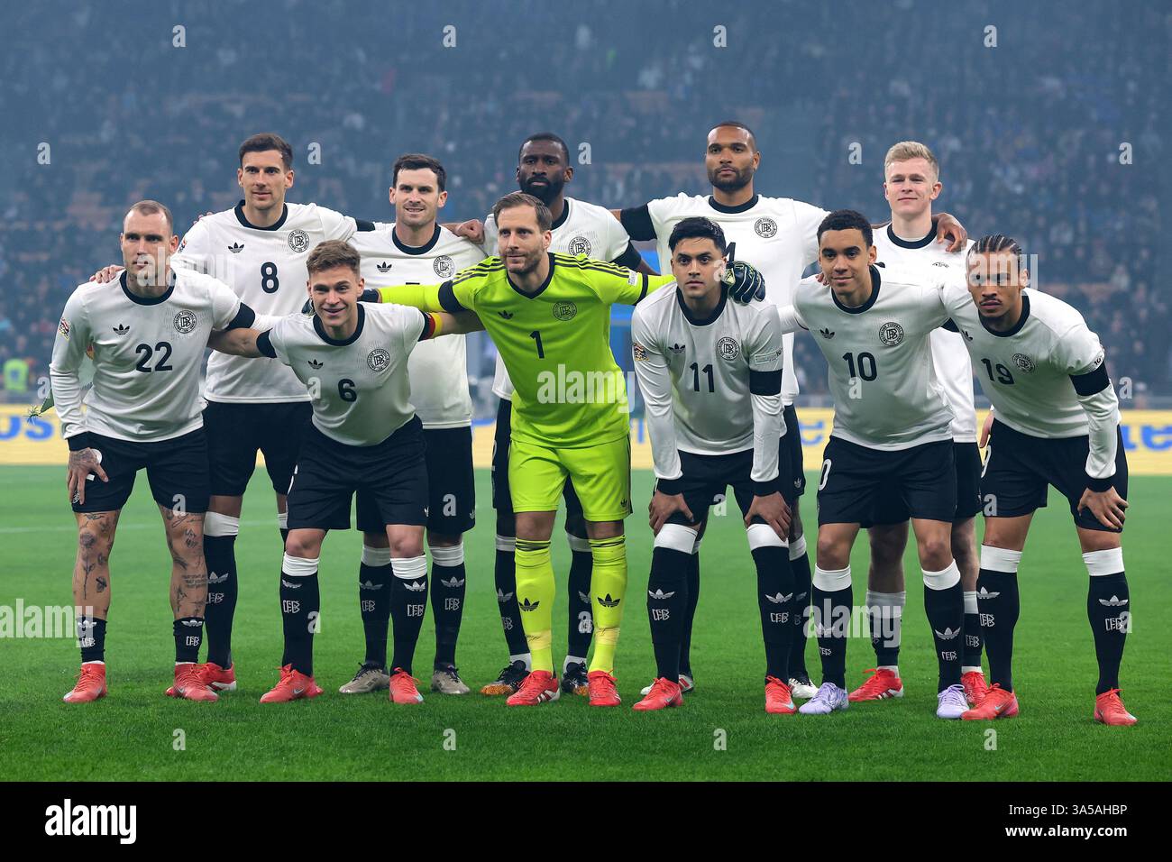 Milan, Italy, 20th March 2025. The Germany starting eleven line up for ...