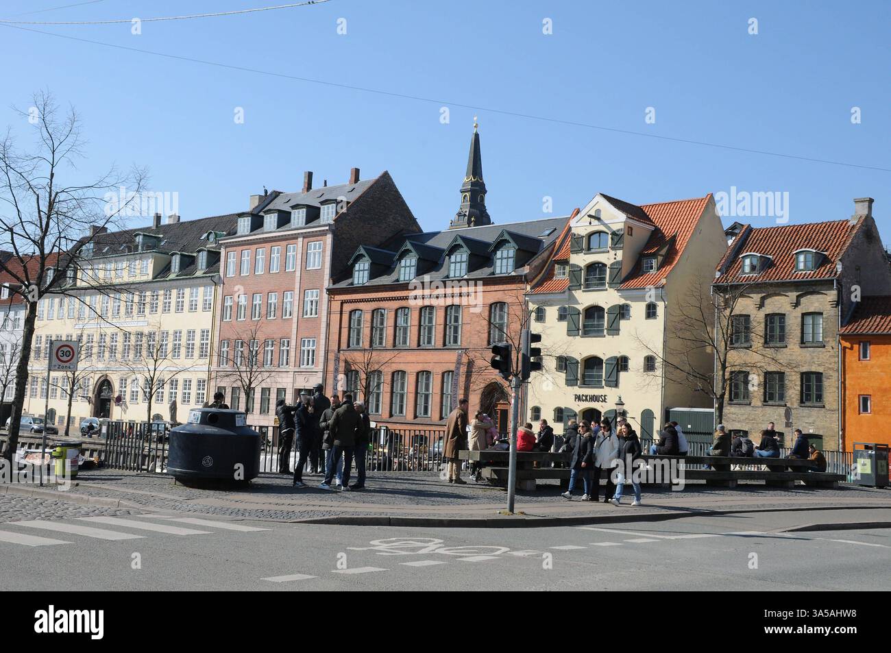 Copenhagen/ Denmark/22 MARCH 2025/.View of chrisianshavns torv on mager ...