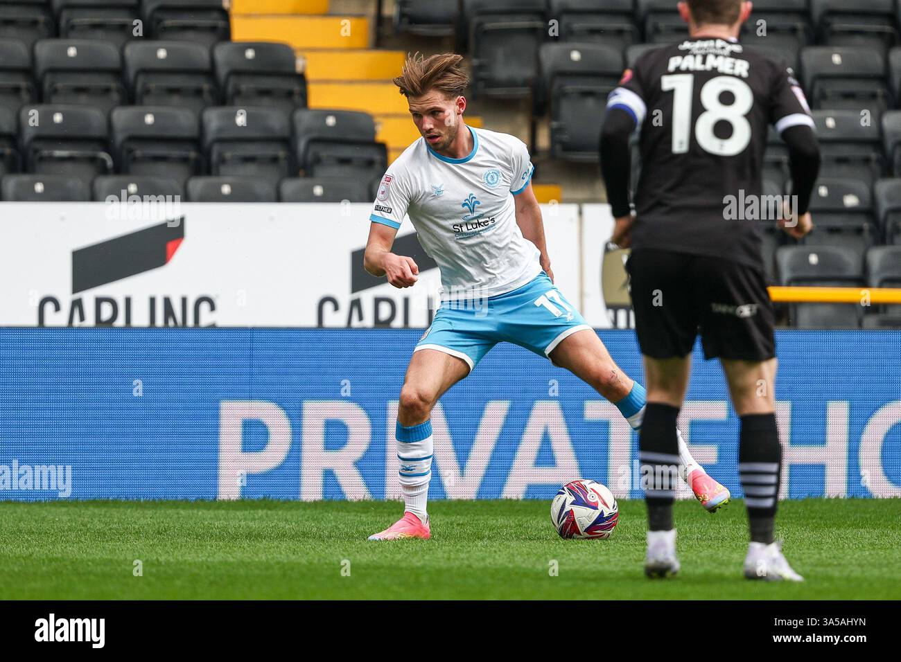#11, Joel Tabiner of Crewe Alexandra in action with the ball during the ...