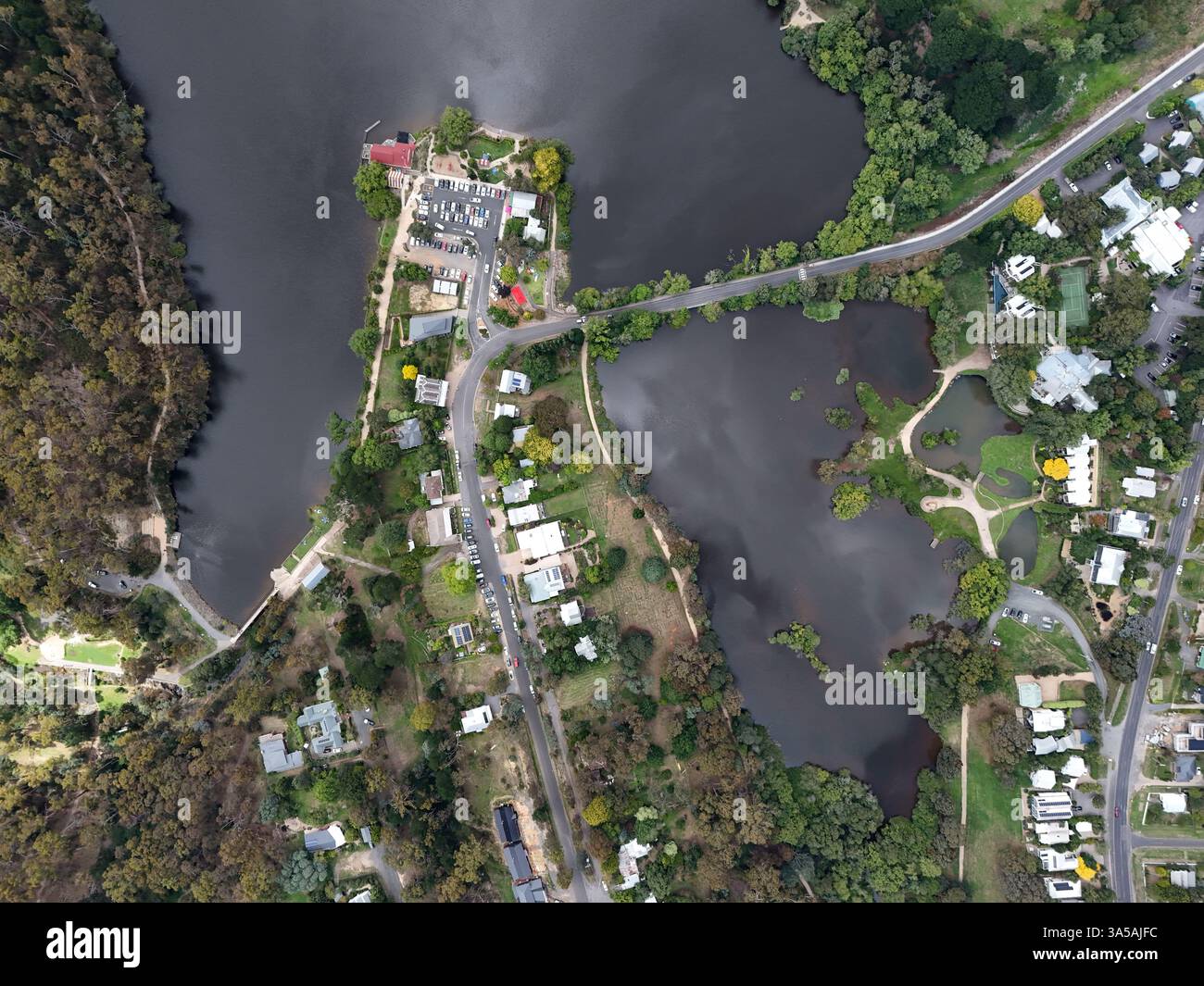 aerial view of Lake Daylesford, Daylesford Victoria, Australia Stock ...