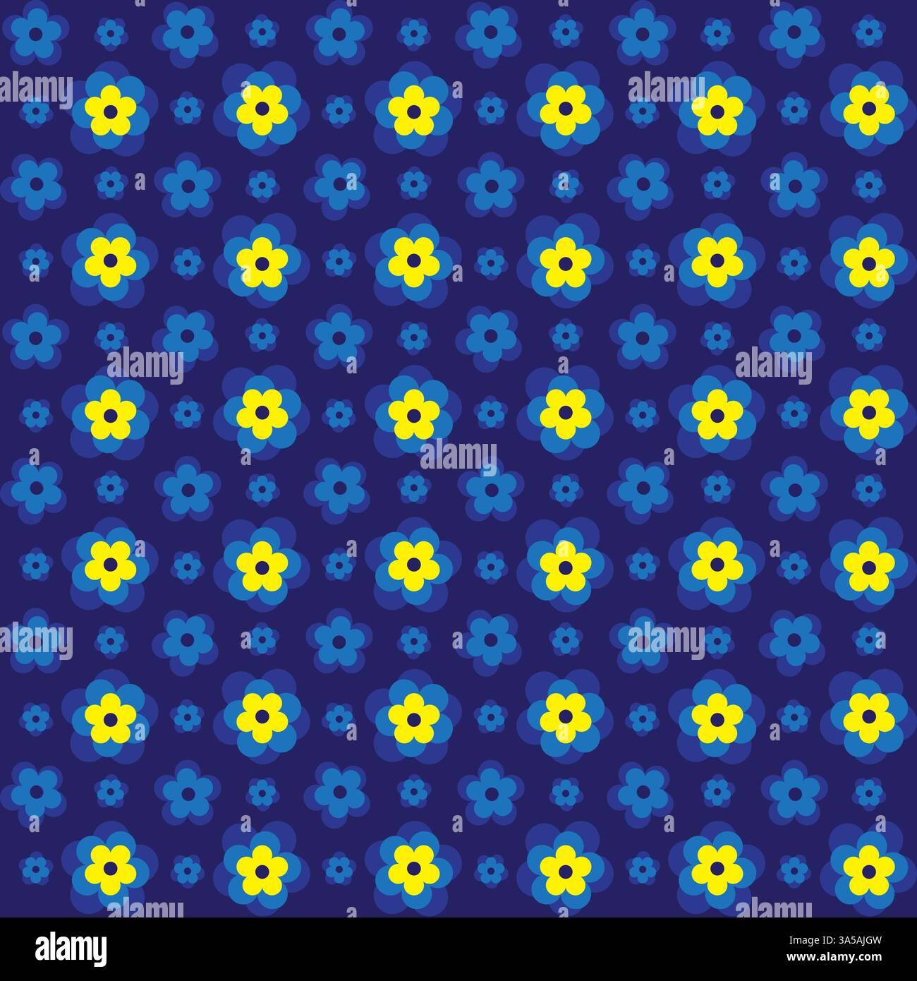 Blue flower on yellow Stock Vector Images - Alamy