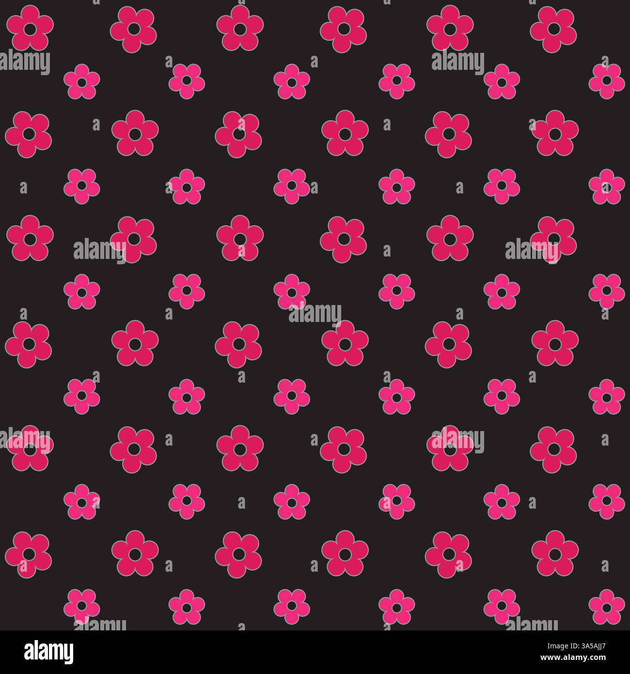 Pink flowers on black Stock Vector Images - Alamy