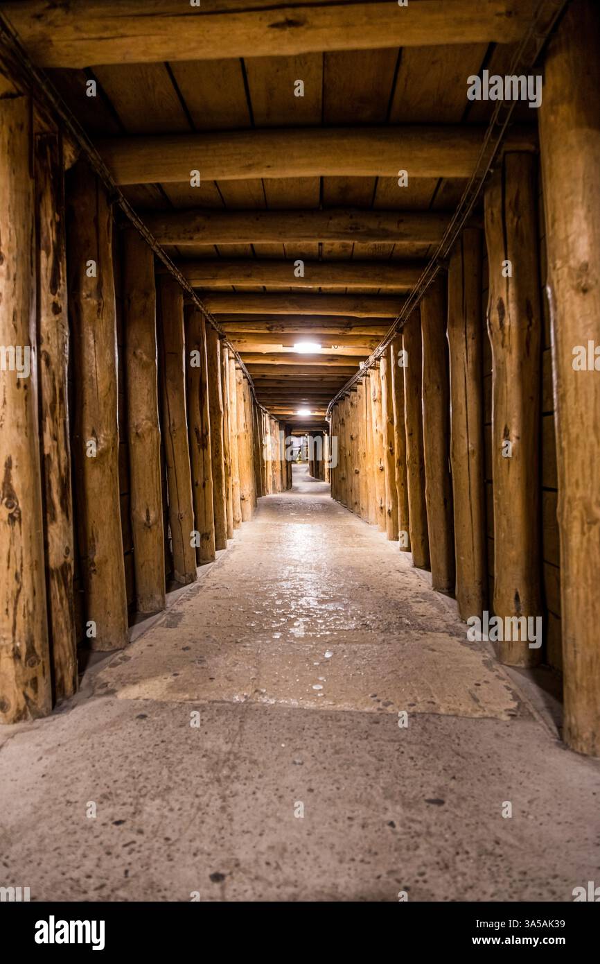 Underground salt mining corridor in Wieliczka Salt Mine Stock Photo - Alamy