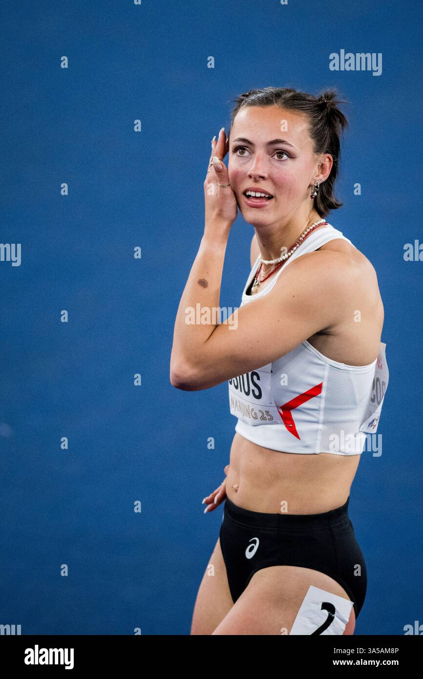 Nanjing, China. 22nd Mar, 2025. Belgian Rani Rosius pictured after the ...